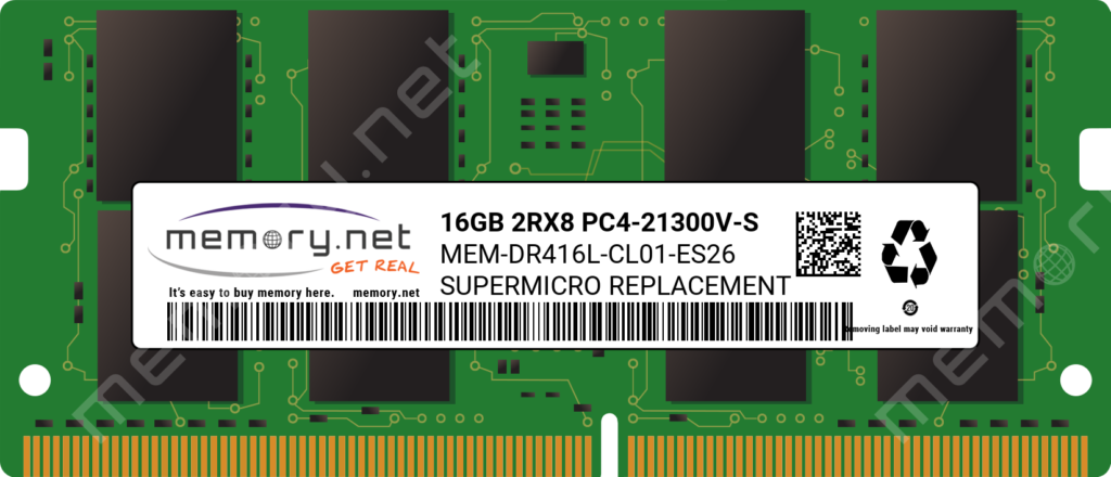 MEM-DR416L-CL01-ES26 - Supermicro 1x 16GB DDR4-2666 SODIMM PC4-21300V-S ...